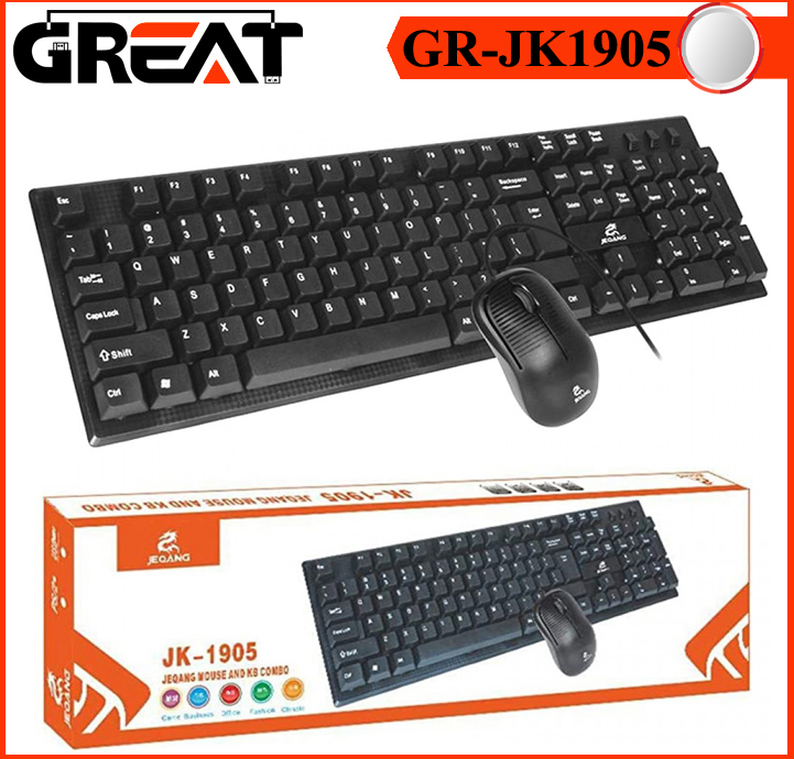 قیمت کیبورد و موس سیم دار JEQANG GR-JK1905 به صورت عمده | عمده کام
